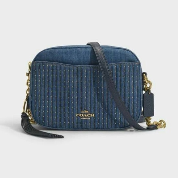 Coach | Bags | Nwot Coach Blue Quilted Denim Camera Crossbody Bag With ...